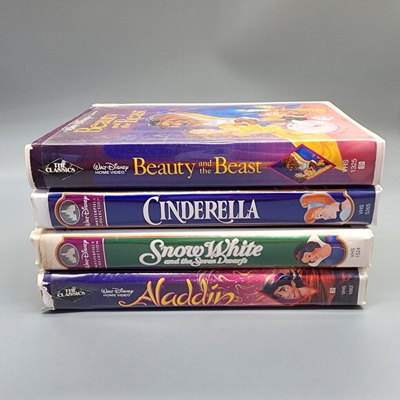 Disney | Media | Disney Vhs Lot Of 4 Aladdin Snow White Cinderella ...